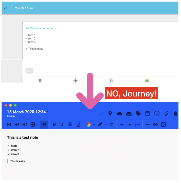 Switching from Journey to Joplin for note-taking using Markdown